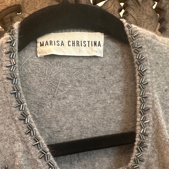 Marisa Christina | Sweaters | Marisa Christina Gray Knit With Beaded ...